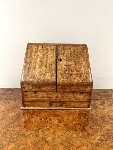 Quality Antique Victorian Oak Stationary Box, 1870s for sale at Pamono