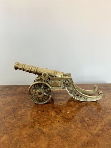 Large Edwardian Brass Cannon, 1900s for sale at Pamono