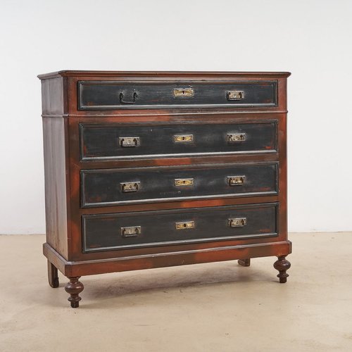 Distressed Black Chest of Drawers for sale at Pamono