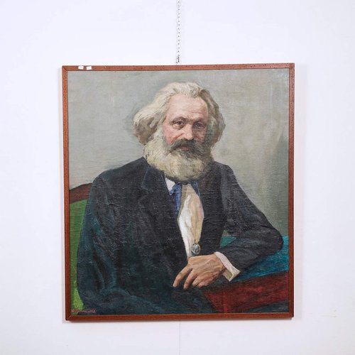 Portrait of Karl Marx, Oil on Canvas, 1960s for sale at Pamono