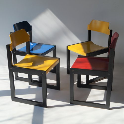 Mid-Century Modern German Dining Chairs by Rainer Schell, 1960s, Set of ...
