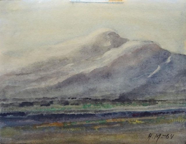 Herberts Mangolds, Landscape, 1964, Watercolor on Paper for sale at Pamono