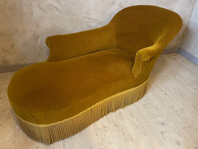 Meridienne Velour Chaise Lounge for sale at Pamono