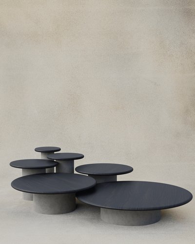 Raindrop Full Set in Black Oak and Microcrete by Fred Rigby Studio, Set ...