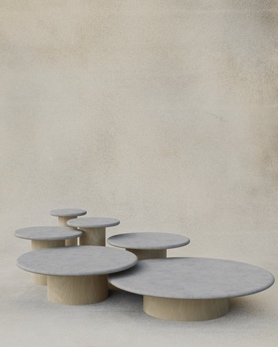 Raindrop Full Set in Microcrete and Ash by Fred Rigby Studio, Set of 6 ...