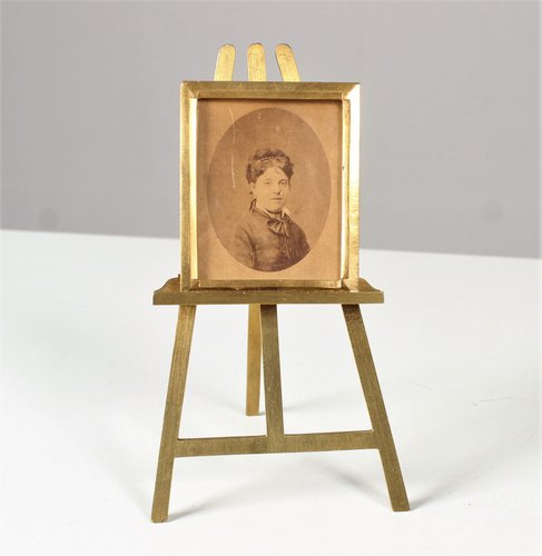 Antique Picture Frame with Brass Easel, 1800s for sale at Pamono