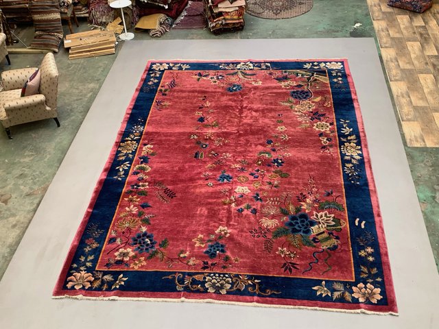 Large Chinese Art Deco Rug in Wool for sale at Pamono
