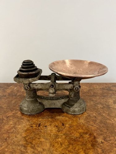 Antique Edwardian Iron and Copper Scales, 1900, Set of 6 for sale at Pamono