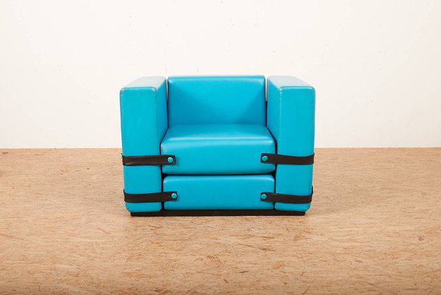 Armchair in Foam Vinyl, Wood, & Plastic Ligaments from Gufram, 1970s ...