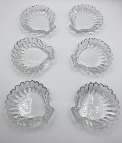 Glass Shell Shaped Dishes, Set of 6 for sale at Pamono