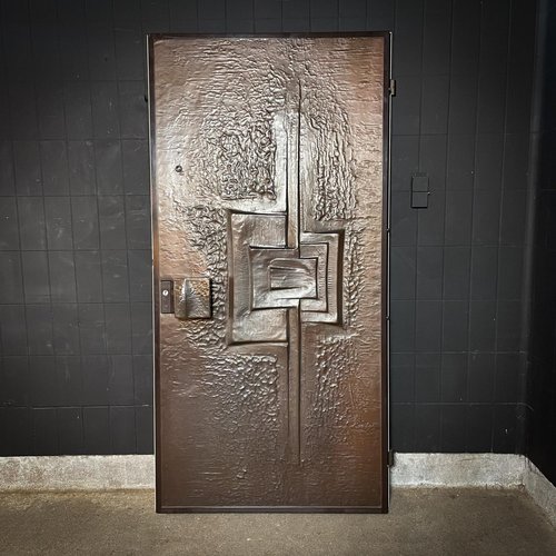 Brutalist Copper Front Door, 1960s-1970s for sale at Pamono