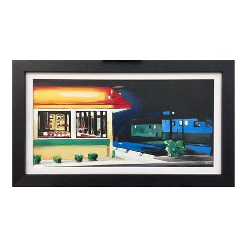 Angela Wakefield, Edward Hopper Style American Diner, 2014, Acrylic on ...