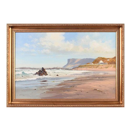 David Long, Irish Sea Coastline, 1985, Painting, Framed for sale at Pamono