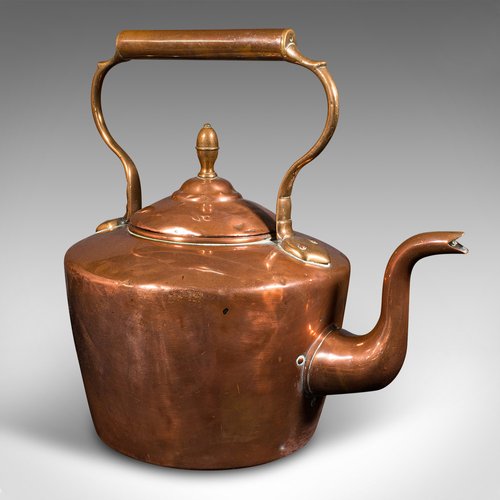 Antique English Fireside Kettle in Copper, 1880 for sale at Pamono