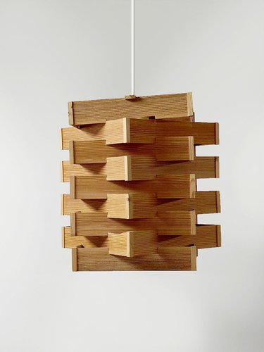 Vintage Swedish Pendant Pinewood Hanging Lamp by Hans-Agne Jakobsson ...