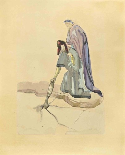 Salvador Dalí, The Traitor of Montaperti, Woodcut, 1963 for sale at Pamono