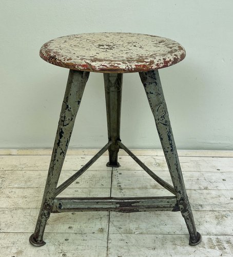 Industrial Factory Stool by Rowac, 1890s for sale at Pamono