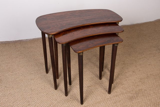 Vintage Danish Beans Nesting Tables, 1960, Set of 3 for sale at Pamono