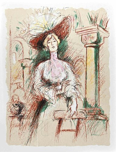 Jacques Pecnard, Woman, Lithograph, Mid-20th Century for sale at Pamono
