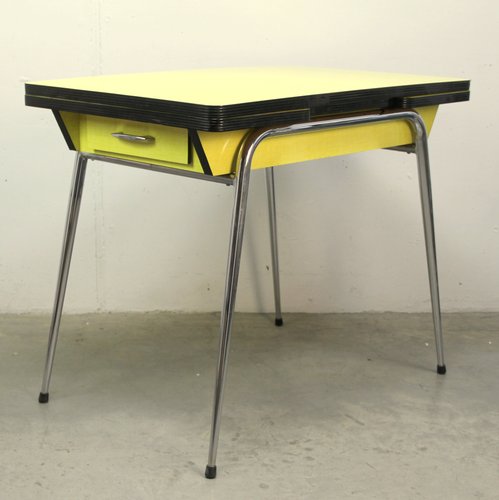 Extensible Cooking Table in Yellow Formica, 1960s for sale at Pamono