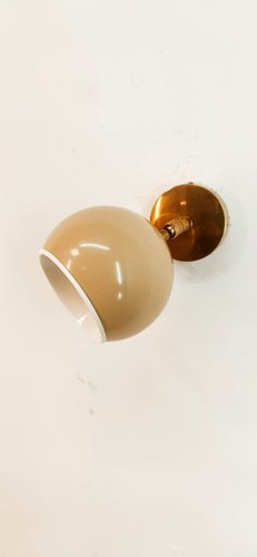 Adjustable Wall Light with Cream-Colored Metal Dome for sale at Pamono