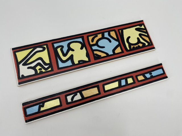 Glazed Ceramic Border Tiles by Keith Haring for Iga-Bordure Amerique ...