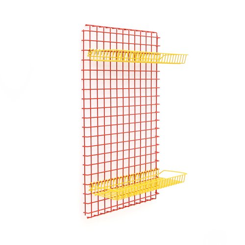 Equipped Metal Wall Grid with Shelves, 1970s, Set of 3 for sale at Pamono