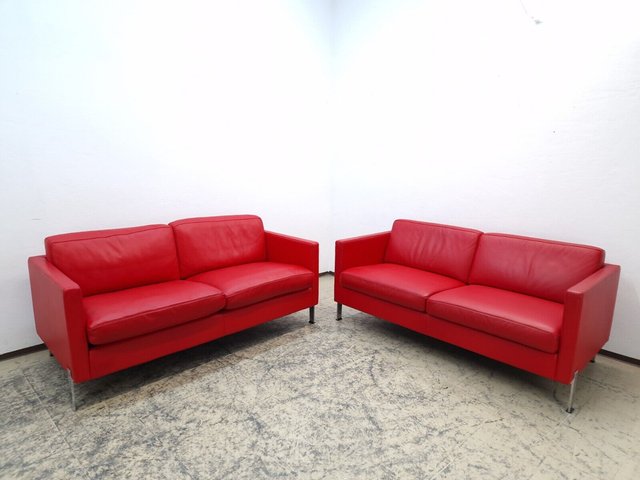 Ds 118 Echtleder Sofas Garnitur in der Farbe Rot von de Sede, 2er Set bei Pamono kaufen
