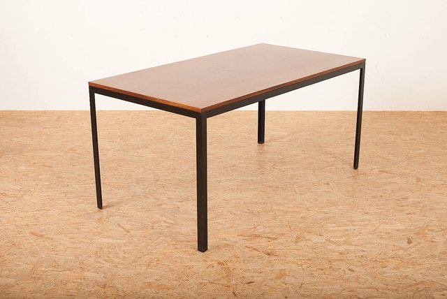 Swiss Victorian Table in Steel and Mahogany, 1959 for sale at Pamono