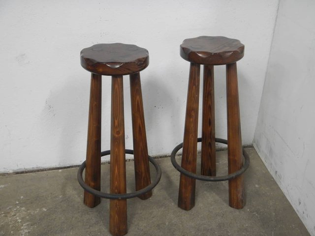 Rustikale Vintage Hocker, 1980, 2er Set bei Pamono kaufen