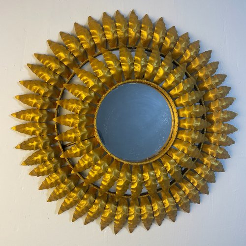 Italian Round Sun Mirror, 1950s for sale at Pamono