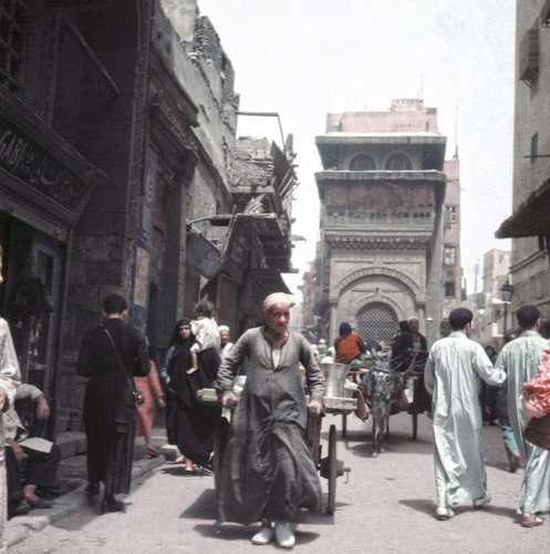 People on a Street in the Old City of Cairo, Egypt, 1955 / 2020s ...