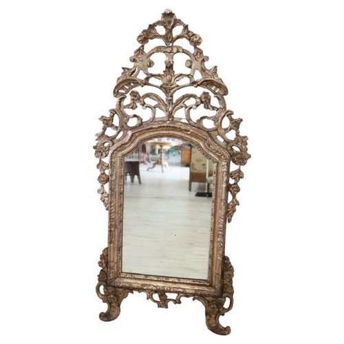 Large 18th Century Carved & Mecca Wood Wall Mirror for sale at Pamono
