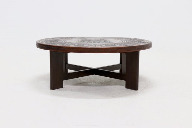 Round Coffee Table by Angel Pazmino for Muebles de Estilo, 1960s for ...