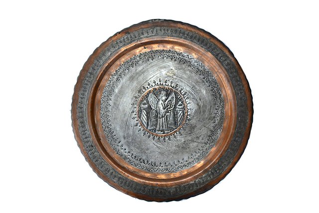Large Copper Plate with Engraving, 1940s for sale at Pamono
