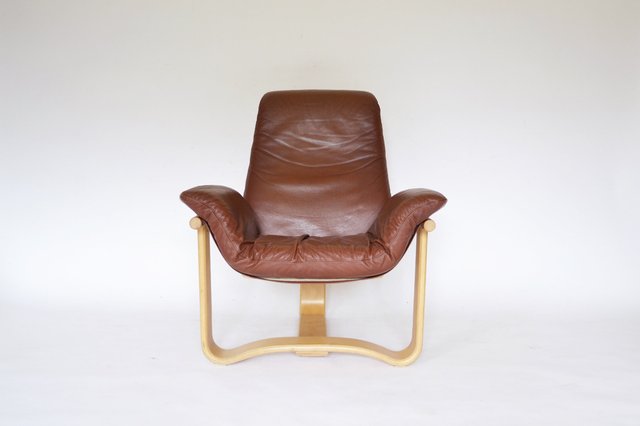Vintage Scandinavian Cinnamon Brown Manta Armchair by Ingmar Relling ...