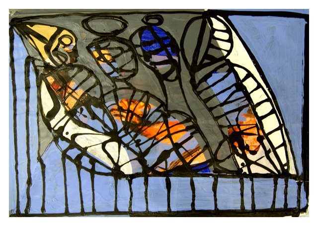 Mathias Wunderlich, Il sogno del faraone, 2020, Acrilico su carta in vendita su Pamono