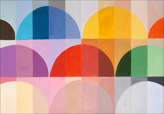 Natalia Roman, Geometrische Regenbogenlichter, 2023, Acryl auf Aquarellpapier bei Pamono kaufen
