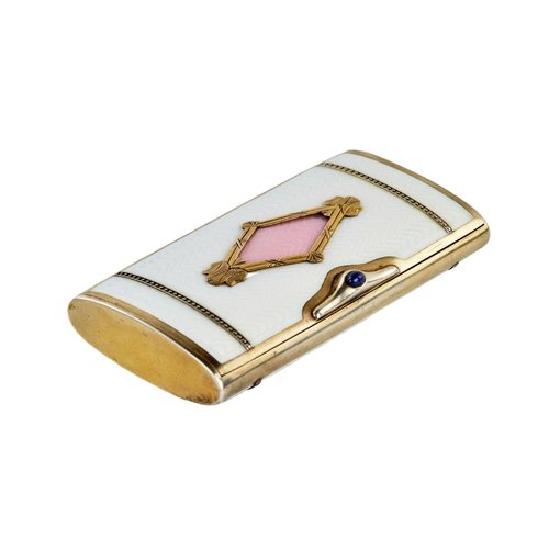 Zigarettenetui mit Guilloche-Emaille aus Silber bei Pamono kaufen