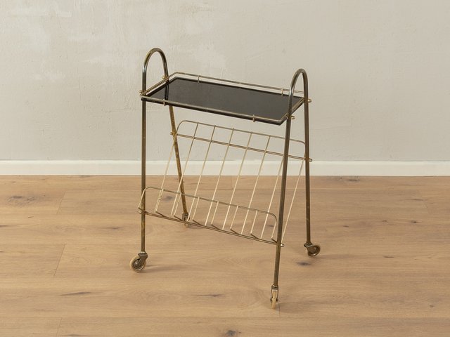 Brass and Glass Magazine Rack, 1950s for sale at Pamono