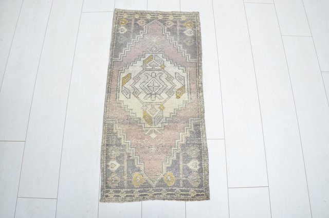 Small Vintage Rustic Floor Rug for sale at Pamono