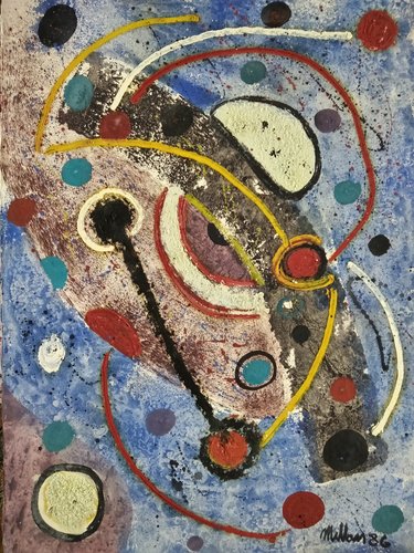 Domingo Millan, Composition, 1986, Mixed Media on Paper for sale at Pamono