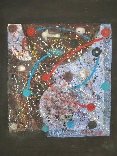 Domingo Millan, Composition, 1986, Mixed Media on Paper for sale at Pamono