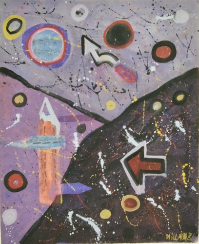 Domingo Millan, Composition, 1986, Mixed Media on Paper for sale at Pamono