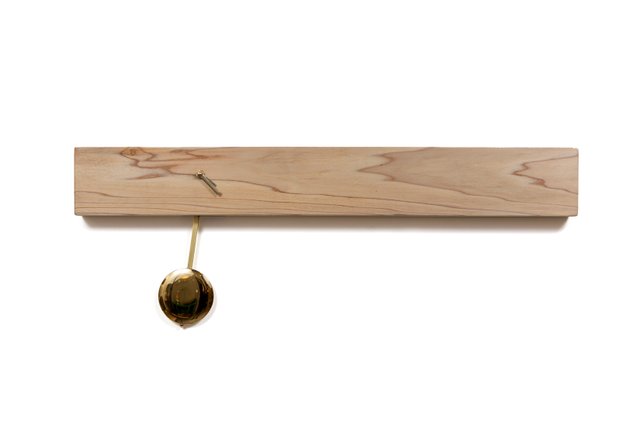 Horizontal Wooden Pendulum Clock by Hilla Shamia for sale at Pamono