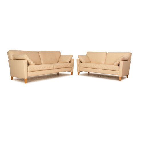Cremefarbene Ledersofas von Walter Knoll Henry für Walter Knoll ...