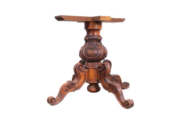 Carved Wooden Table Base for sale at Pamono