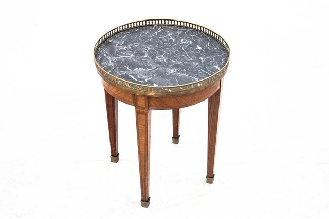 Vintage French Round Table with Stone Top, 1920 for sale at Pamono