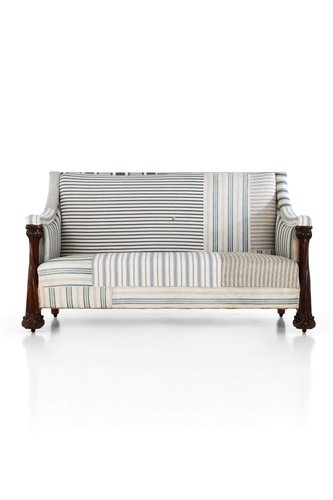 Blue ticking sofa store
