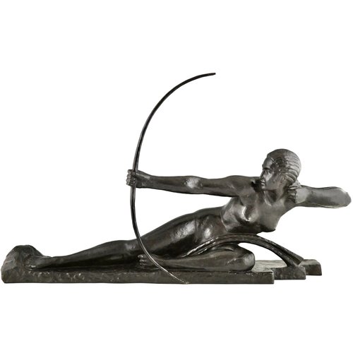 Marcel Bouraine für Susse Frères, Art Deco Penthesilia Akt mit Schleife, 1925, Bronze bei Pamono ...